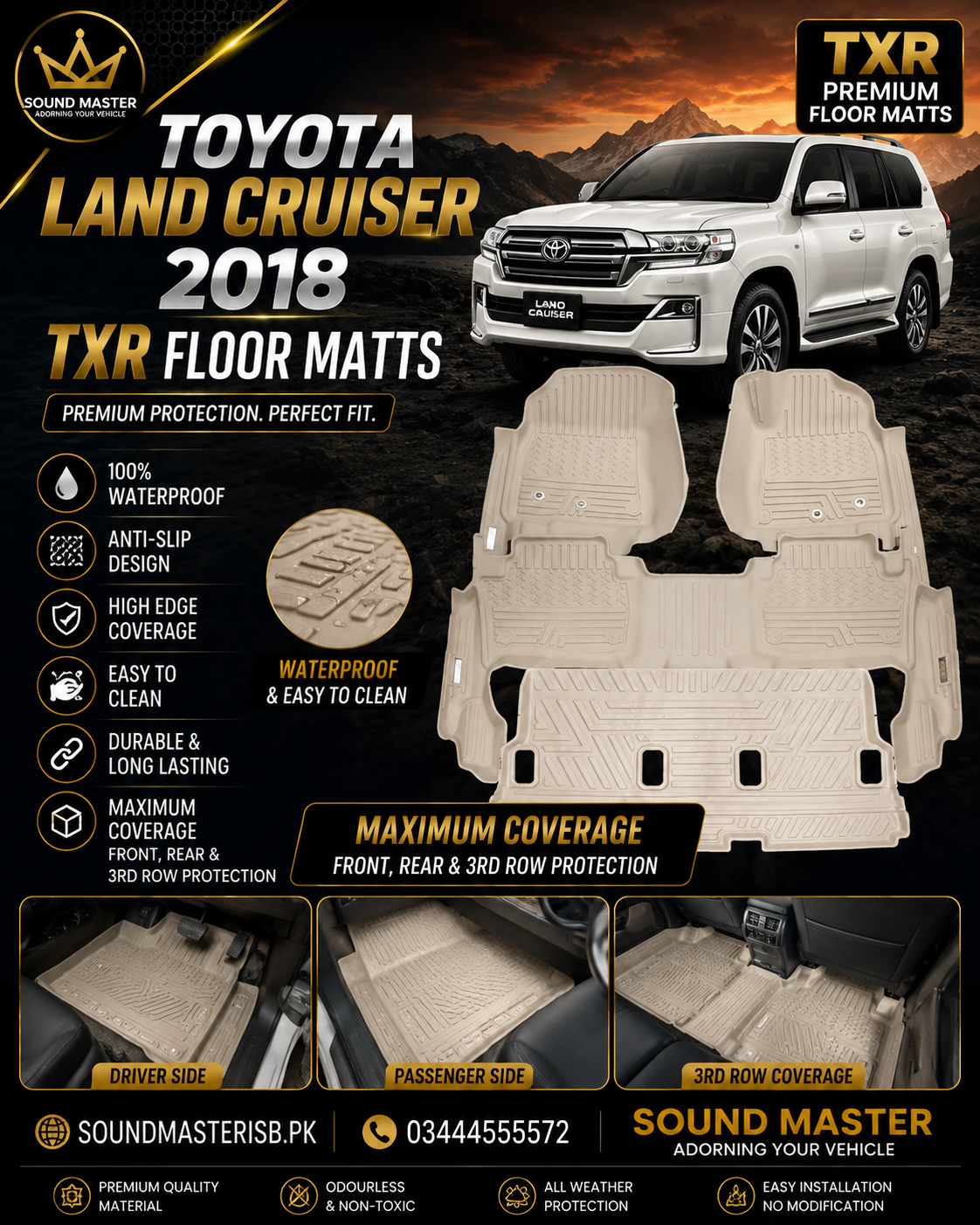 Toyota Land Cruiser 200 TXR Floor Mats – Sound Master